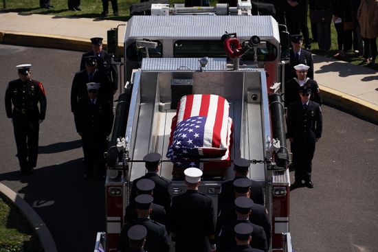 Members Law Enforcement Firefighters Gather Funeral Editorial Stock ...