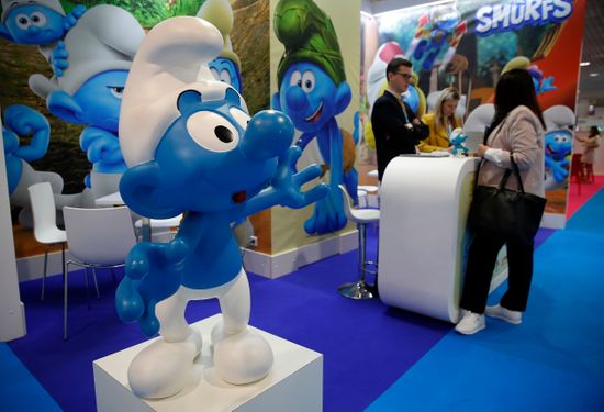 People Work Smurfs Company Booth During Editorial Stock Photo - Stock ...