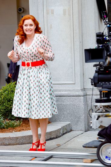 Amy Adams On Movie Set Disenchanted Editorial Stock Photo - Stock Image ...