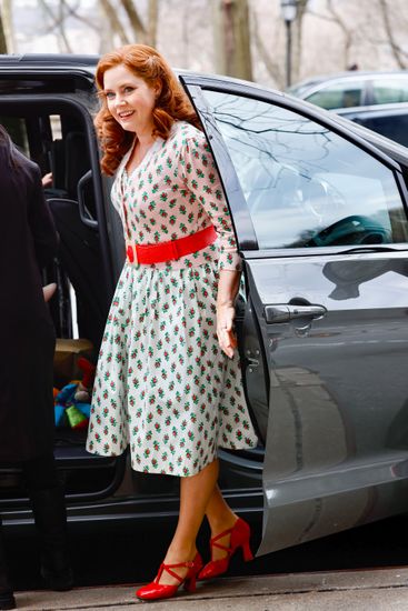 Amy Adams On Movie Set Disenchanted Editorial Stock Photo - Stock Image ...
