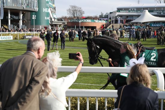 Racegoers Watch Horses Parade Ring Aintree Editorial Stock Photo ...