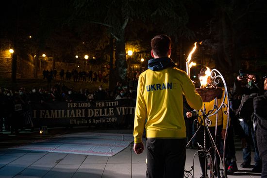 Torchlight Procession Returns Laquila Mark Longest Editorial Stock ...