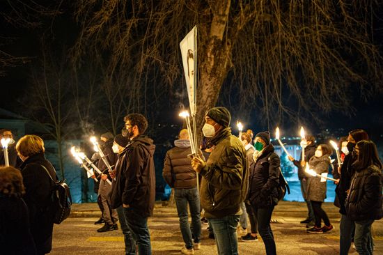 Torchlight Procession Returns Laquila Mark Longest Editorial Stock ...