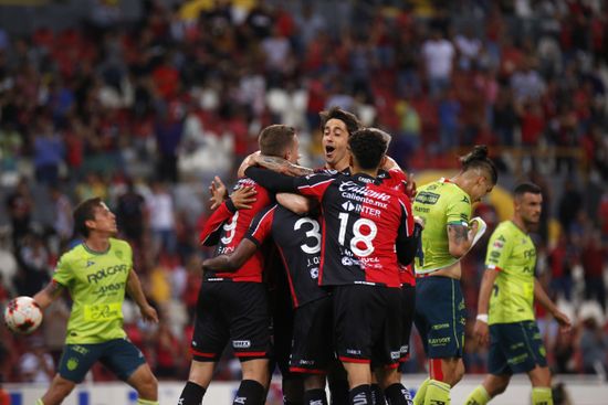 Atlas Players Celebrate After Scoring Against Editorial Stock Photo ...