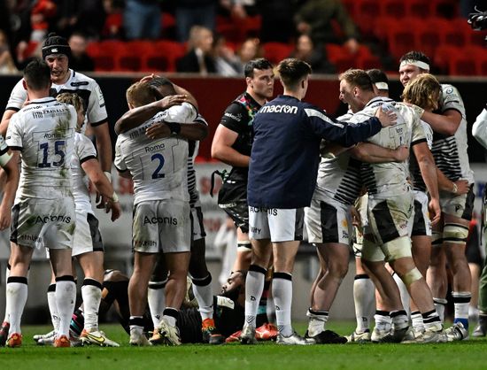Sale Sharks Players Celebrate Their Win Editorial Stock Photo - Stock ...