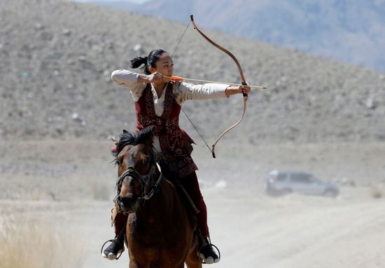 Kyrgyz Archer Rides Horse During National Editorial Stock Photo - Stock ...
