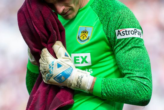 Burnley Keeper Nick Pope Wears His Editorial Stock Photo - Stock Image ...