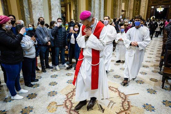 Cardinal Seen Praying Accompanied By Other Editorial Stock Photo ...