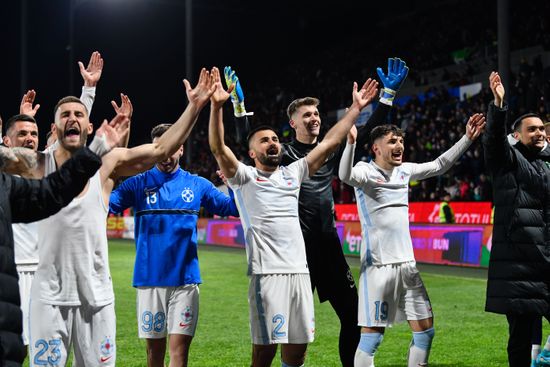 Players Fcsb Celebrating Victory After Game Editorial Stock Photo ...