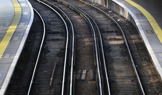 Rail Tracks Waterloo Station London Britain Editorial Stock Photo ...