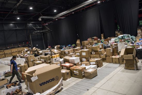 Numerous Boxes Donations Seen Global Expo Editorial Stock Photo - Stock ...