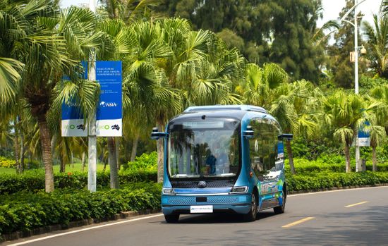 Newenergy Autopilot Shuttle Bus Participates Trial Editorial Stock ...