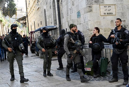 Israeli Security Guard Via Dolorosa Traditionally Editorial Stock Photo ...