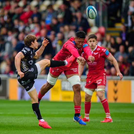 Sam Lousi Scarlets Charges Down Kick Editorial Stock Photo - Stock ...