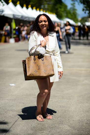 Sheena Collier Wearing Zara Wrap Dress Editorial Stock Photo - Stock ...