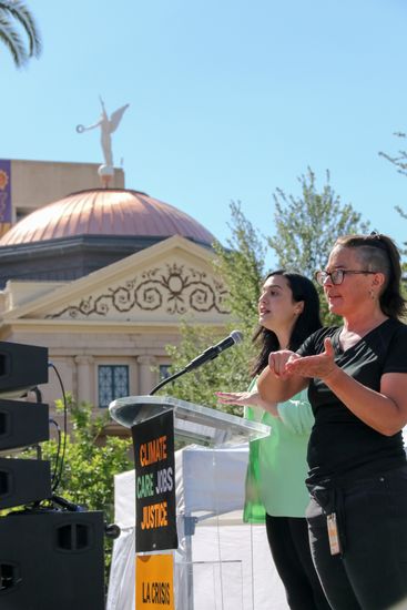 Sign Language Interpreter On Stage Next Editorial Stock Photo - Stock ...