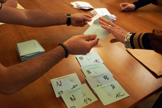 People Count Ballot Papers On Table Editorial Stock Photo - Stock Image ...