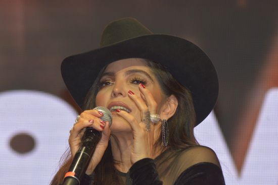 Mexican Singer Ana Barbara Speaks During Editorial Stock Photo - Stock ...