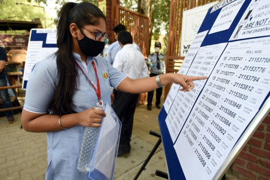 Student Check Sitting Arrangements Before Entering Editorial Stock ...