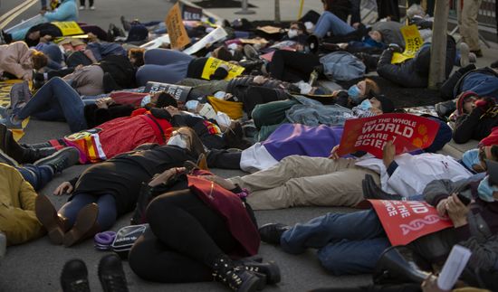 Protesters Participate Diein They Rally Outside Editorial Stock Photo ...