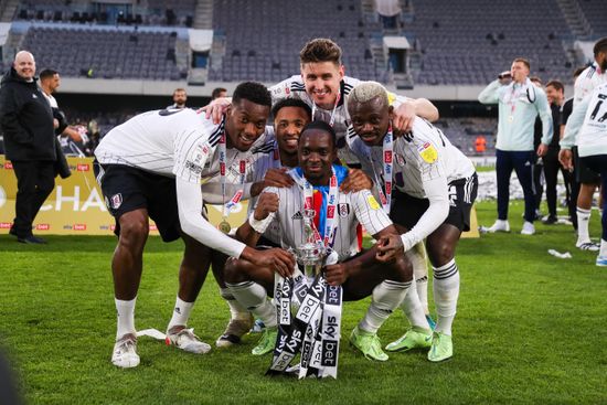 Fulham Players Celebrate Championship Trophy Editorial Stock Photo ...