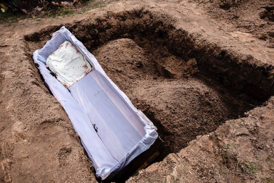 Empty Coffin Seen Pit Makariv Town Editorial Stock Photo - Stock Image ...