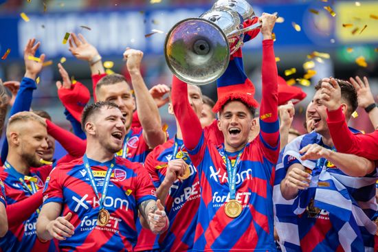 Ben Lederman C Holds Trophy During Editorial Stock Photo - Stock Image ...