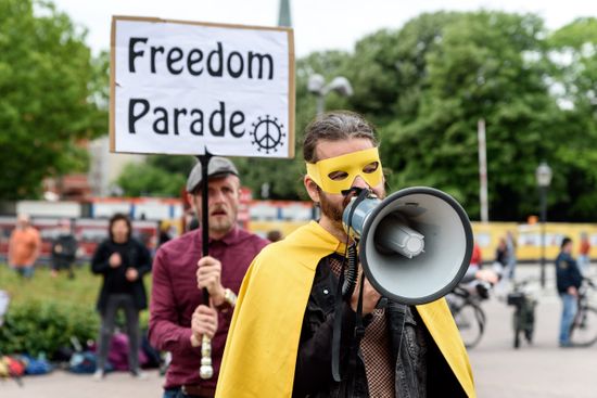 Dancing Demonstrators Freedom Parade Against Restriction Editorial ...