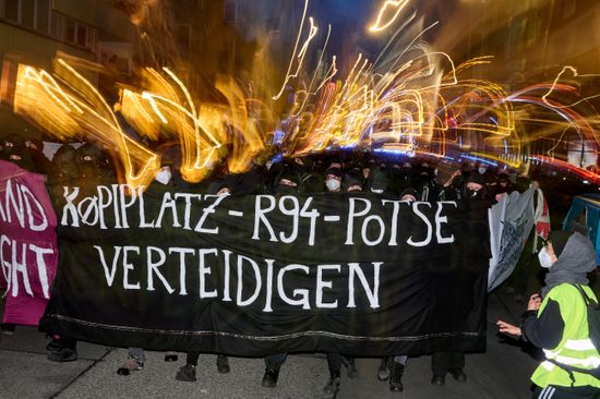 Leftwing Autonomists Protest Berlin Under Slogan Editorial Stock Photo ...
