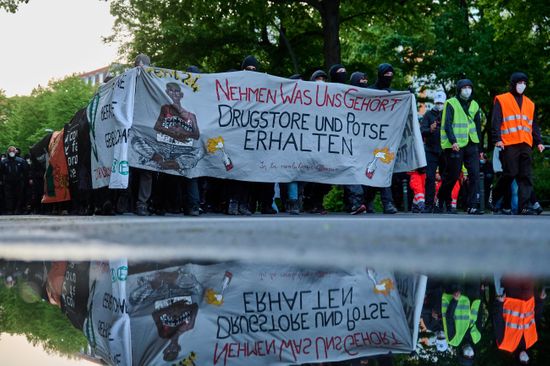 Leftwing Autonomists Demonstrating Berlin Preservation Potse Editorial ...