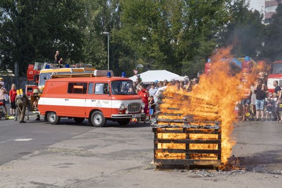 Extinguishing Demonstration During Open Day Fire Editorial Stock Photo ...