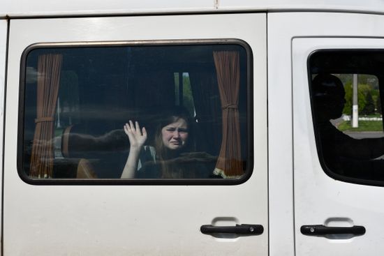 Young Girl Seen Crying Waving Her Editorial Stock Photo - Stock Image ...