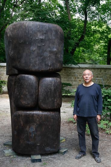 Chinese Artist Wang Keping Stands Next Editorial Stock Photo - Stock ...