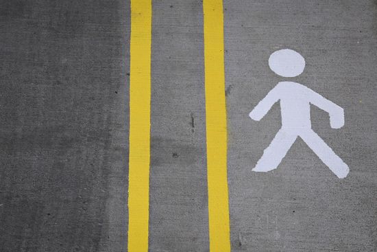Illustration Picture Shows Pedestrian Drawing On Editorial Stock Photo ...