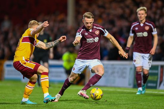 Hearts Stephen Kingsley Runs Motherwells Dean Editorial Stock Photo ...