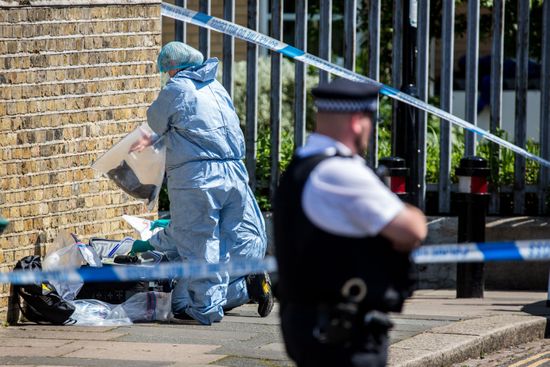 Forensic Police Gather Evidence Ealing West Editorial Stock Photo ...