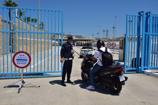 Moroccan Police Officer Checks People Fnideq Editorial Stock Photo ...