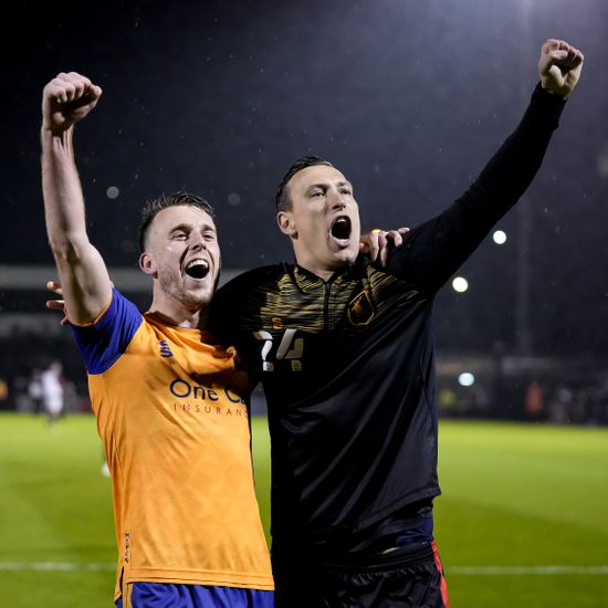 Rhys Oates Mansfield Town Celebrates Victory Editorial Stock Photo ...