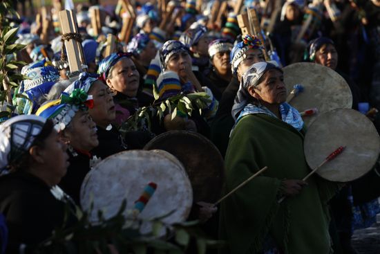 Mapuche Women Participate Llellipun Mapuche Opening Editorial Stock ...