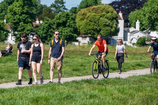 People Walking Cycling Spring Sunshine On Editorial Stock Photo - Stock ...