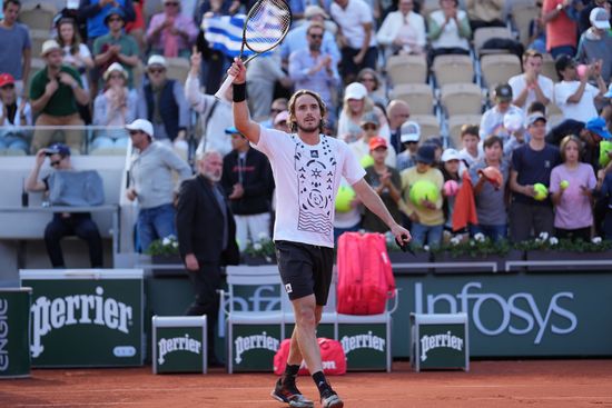 Stefanos Tsitsipas Greece Celebrates After Beating Editorial Stock ...
