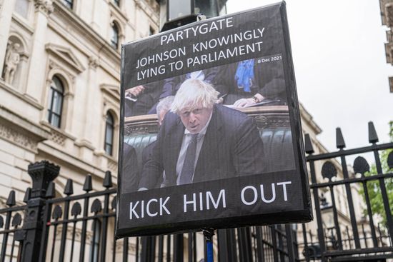 Anti Boris Johnson Protesters Holds Signs Editorial Stock Photo - Stock ...