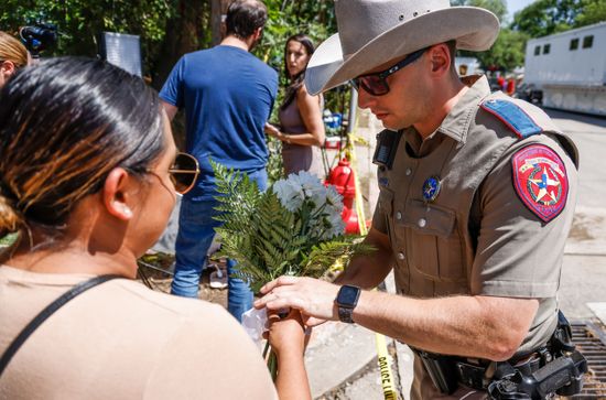 Texas Highway Patrol Officer Takes Flowers Editorial Stock Photo ...