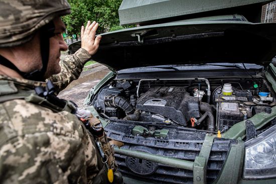 Soldier Opens Cars Hood Check Engine Editorial Stock Photo - Stock ...