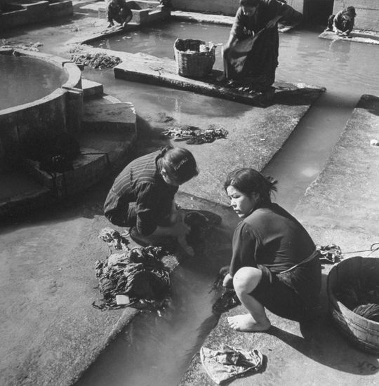 Civilians Washing Clothes After World War Editorial Stock Photo - Stock ...