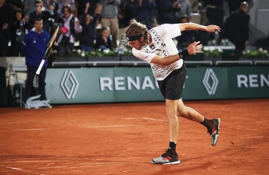 Stefanos Tsitsipas Greece Throws His Racket Editorial Stock Photo ...