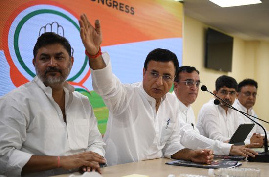 Congress General Secretaries Ajay Maken Randeep Editorial Stock Photo ...