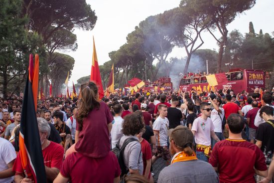 Roma Fans Celebrate Romas Conference League Editorial Stock Photo ...