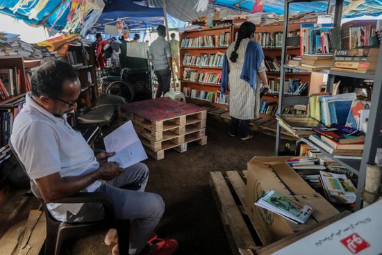 Protesters Read Books Library Area Makeshift Editorial Stock Photo ...