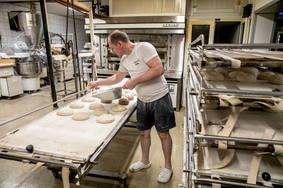 Illustration Picture Shows Bakers Assistant Loaves Editorial Stock ...